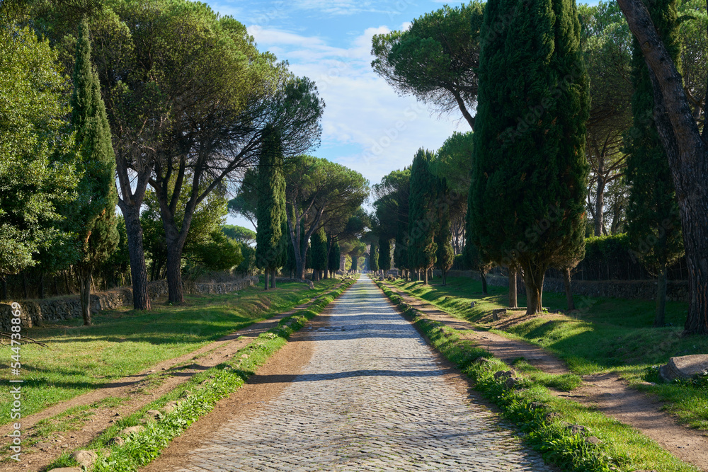 Via Appia antica (antique Appian way), urban regional park in Rome ...