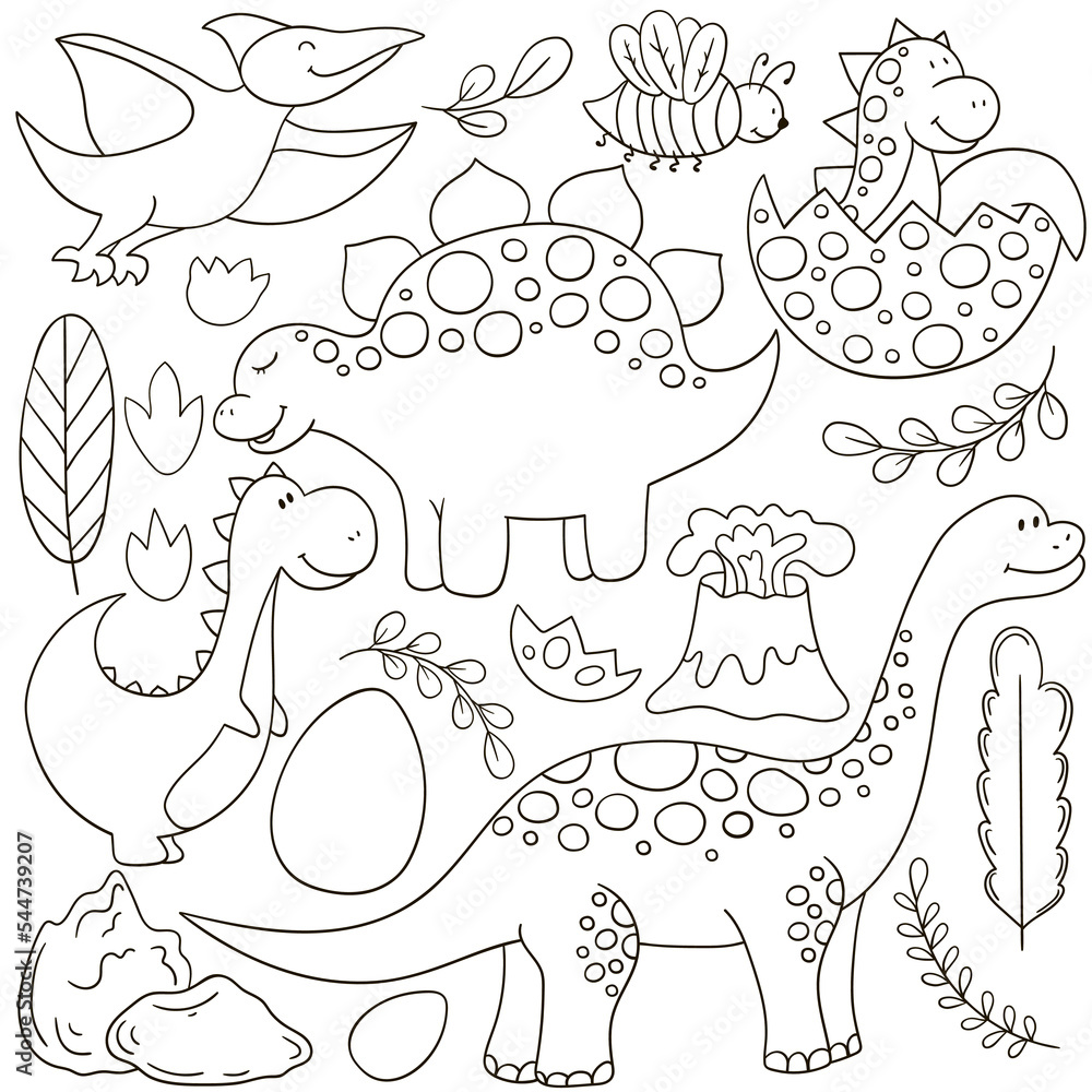 Coloring Illustration in hand drawn style. Children's drawings for your ...