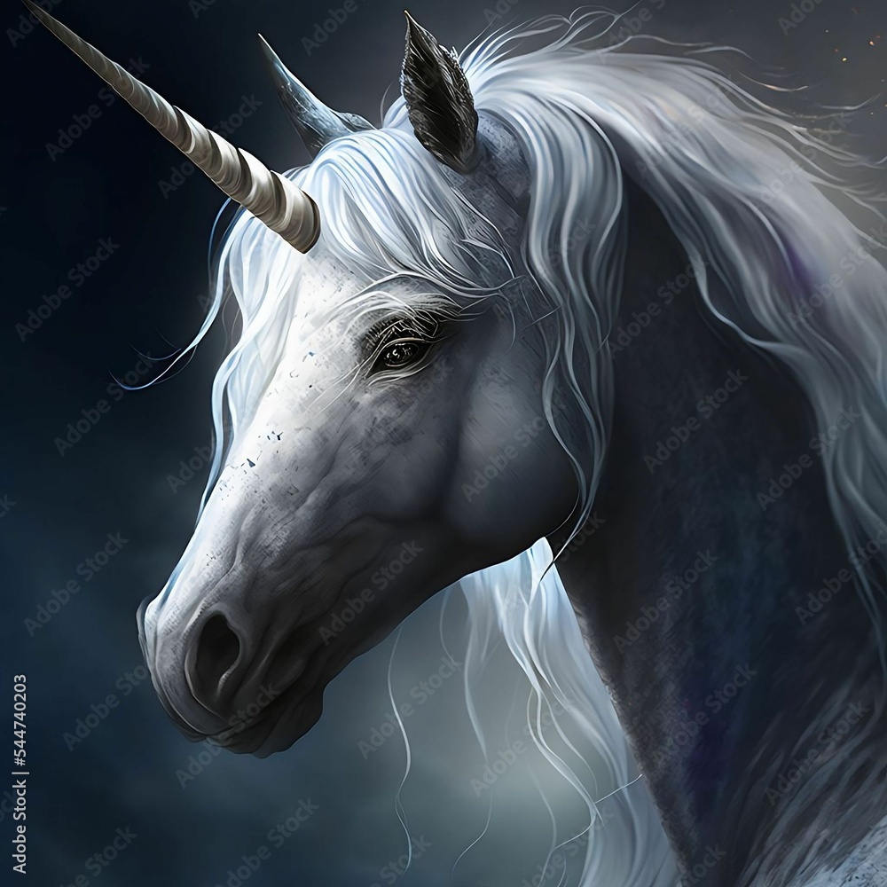 Gothic Unicorn Side Profile | Created Using Midjourney and Photoshop ...