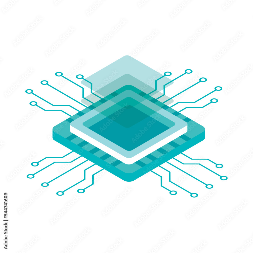 isometric technology motherboard Stock Vector | Adobe Stock