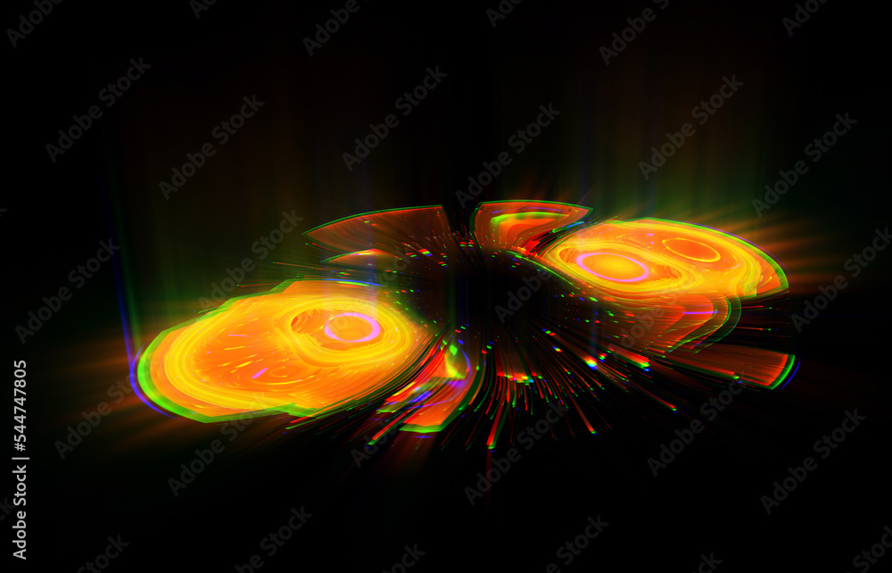 Glow swirl light effect. Circular lens flare. Abstract rotational lines ...