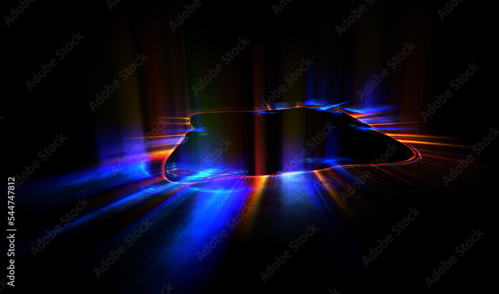 Glow swirl light effect. Circular lens flare. Abstract rotational lines ...