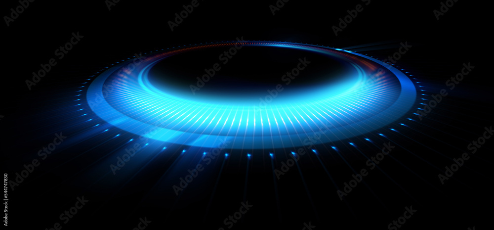 Glow swirl light effect. Circular lens flare. Abstract rotational lines ...