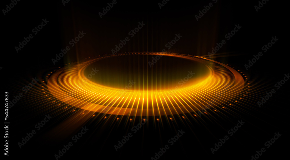 Glow swirl light effect. Circular lens flare. Abstract rotational lines ...