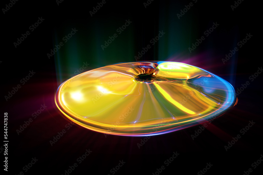 Glow swirl light effect. Circular lens flare. Abstract rotational lines ...