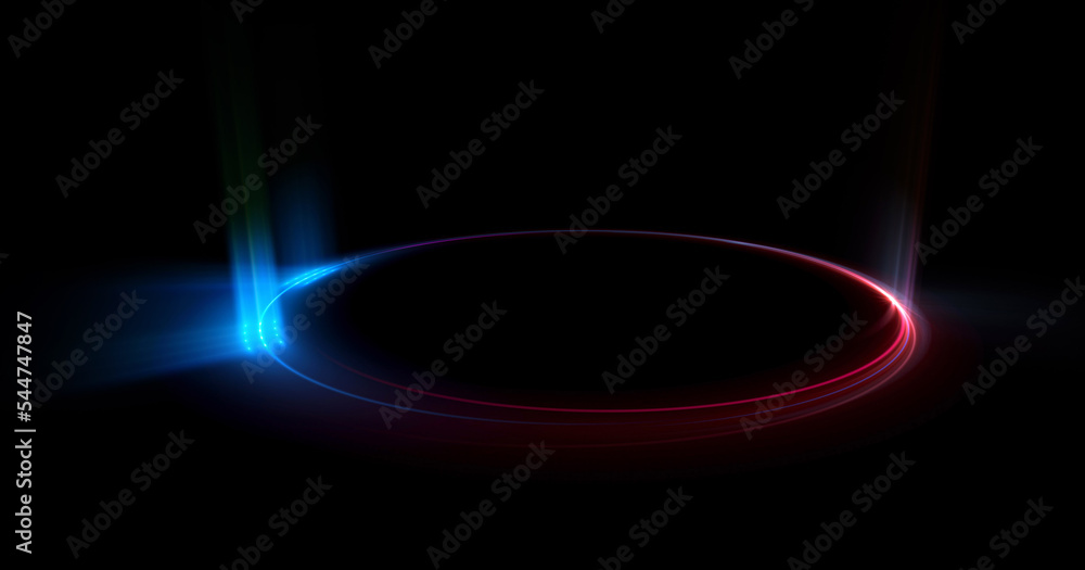 Glow swirl light effect. Circular lens flare. Abstract rotational lines ...