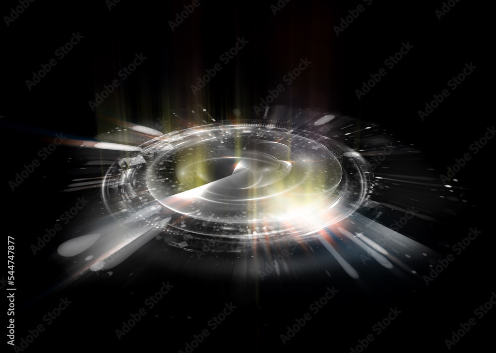 Glow swirl light effect. Circular lens flare. Abstract rotational lines ...
