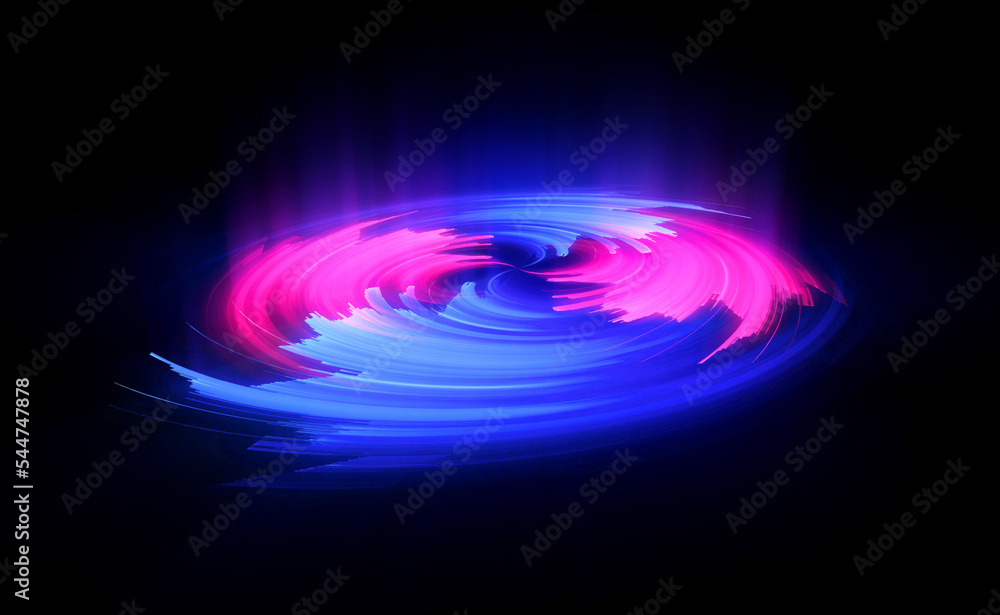 Glow swirl light effect. Circular lens flare. Abstract rotational lines ...