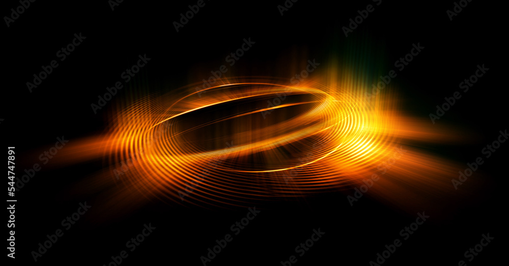 Glow swirl light effect. Circular lens flare. Abstract rotational lines ...