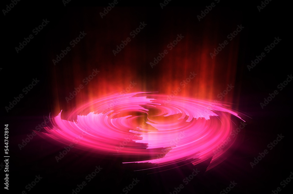 Glow swirl light effect. Circular lens flare. Abstract rotational lines ...