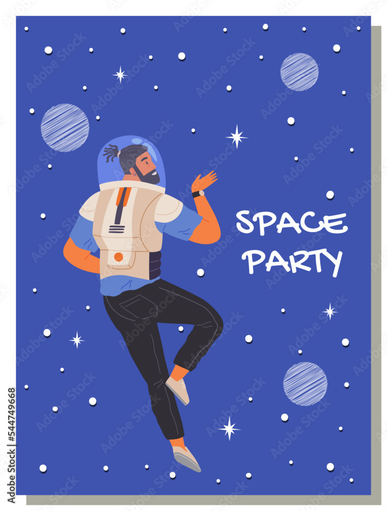 Animators birthday party in cosmic style. Theme party in costumes ...