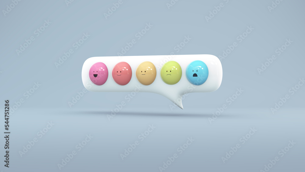 Set of Emoji Emoticons in Speech Bubble With Sad and Happy Mood ...