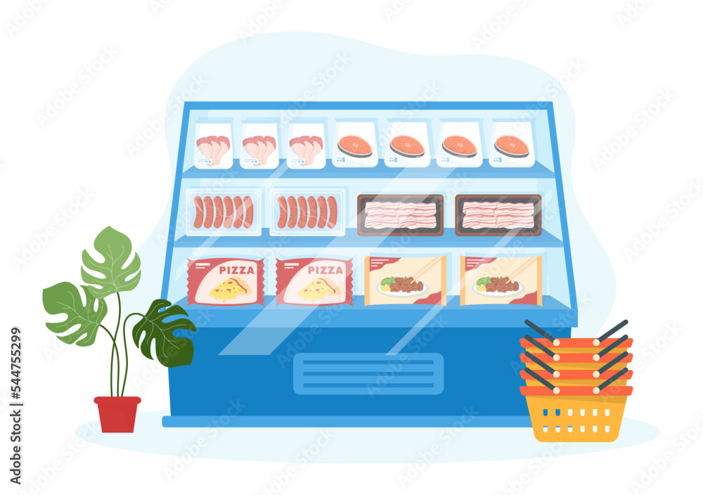 Frozen Food Store with Products Vacuumed using Foil and Pouch Packaging ...