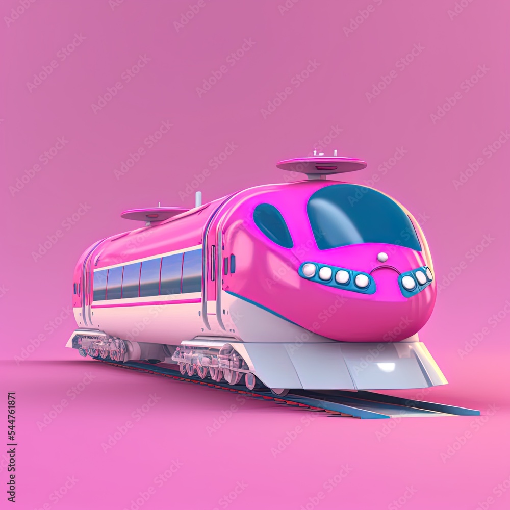 3d bullet train cartoon, sky train transport toy, summer travel service ...
