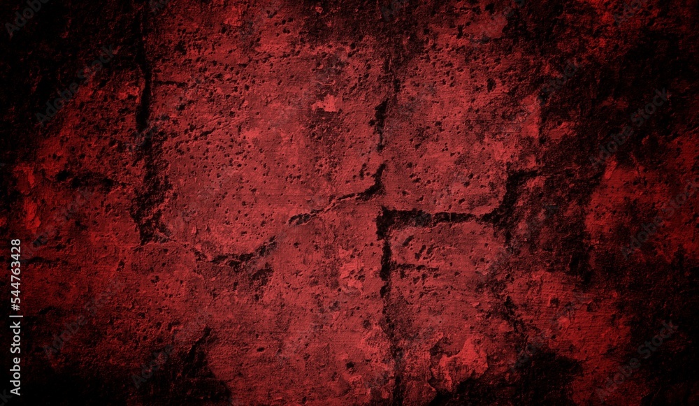 Background Concept Using Old Cracked Wall Material With Red Dominant