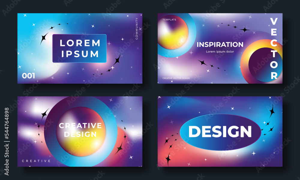 Set of template background design vector. Collection of creative trendy ...