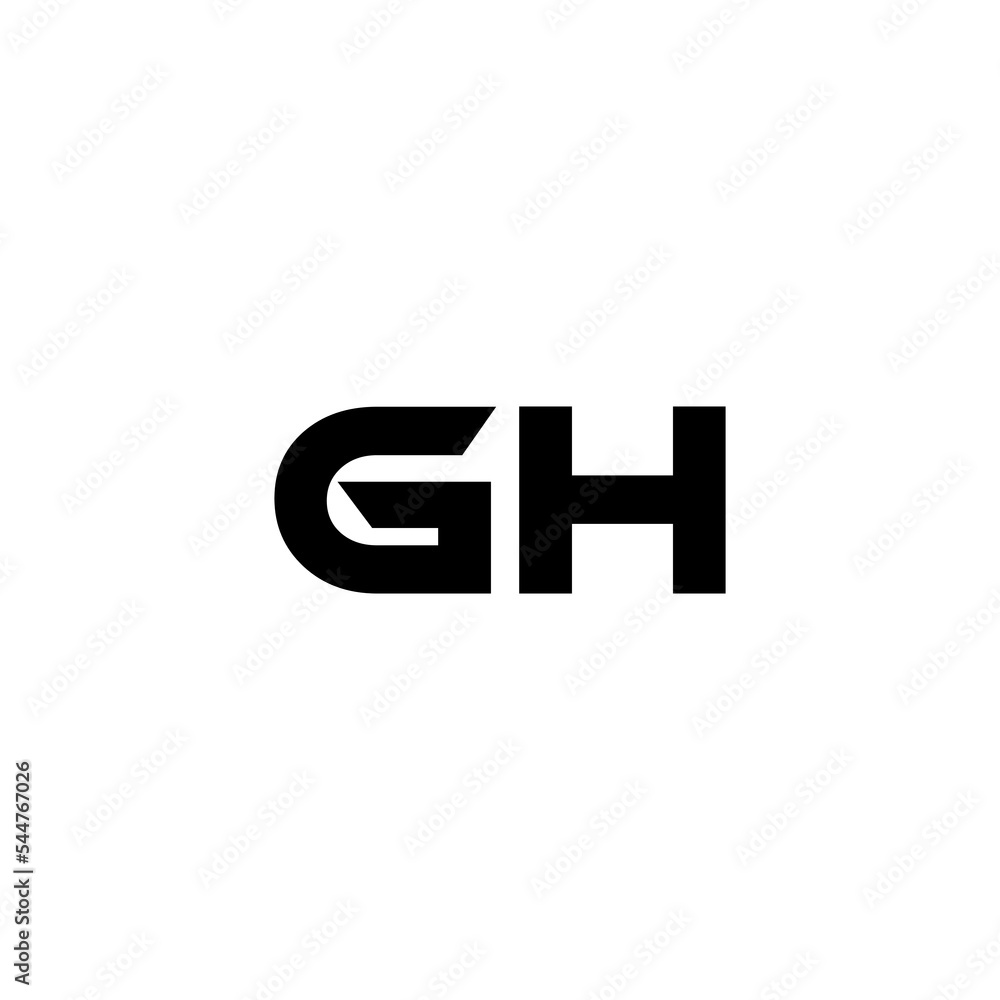 GH letter logo design with white background in illustrator, vector logo ...