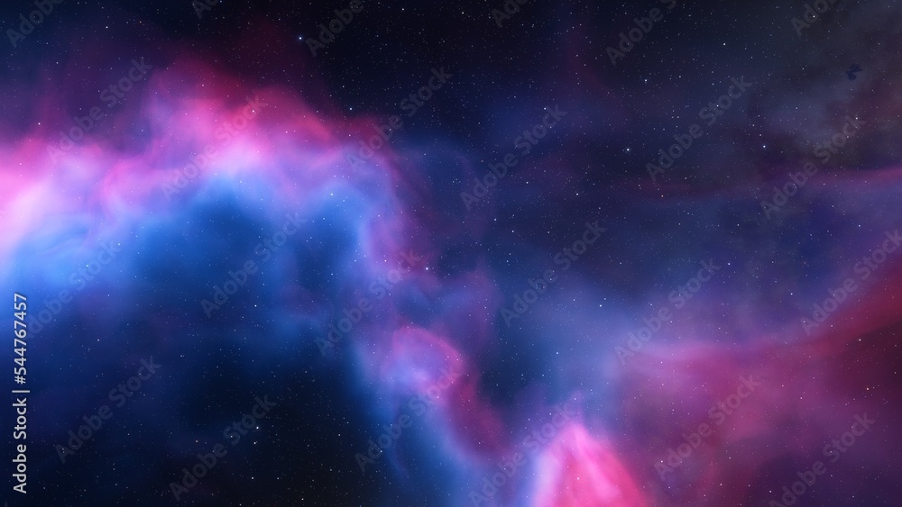 Deep space nebula with stars. Bright and vibrant Multicolor Starfield ...