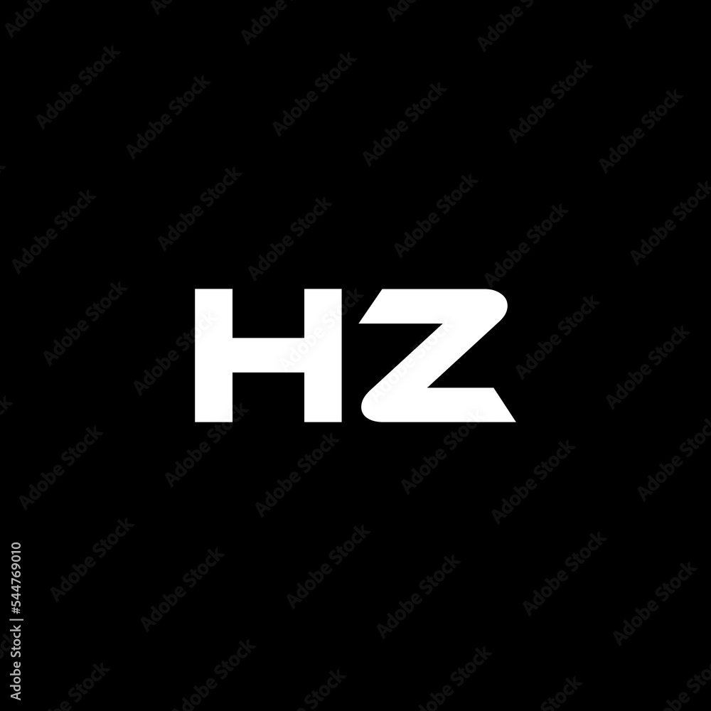 HZ letter logo design with black background in illustrator, vector logo ...