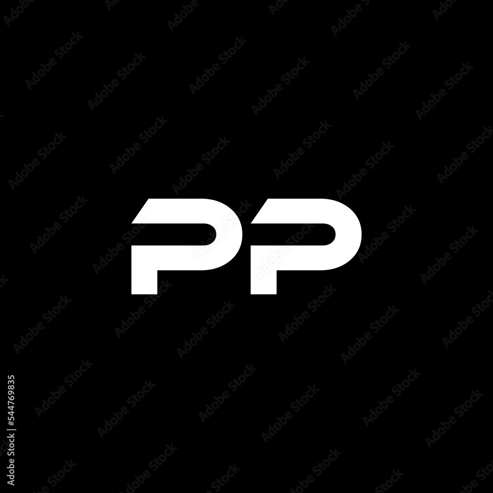 PP letter logo design with black background in illustrator, vector logo ...