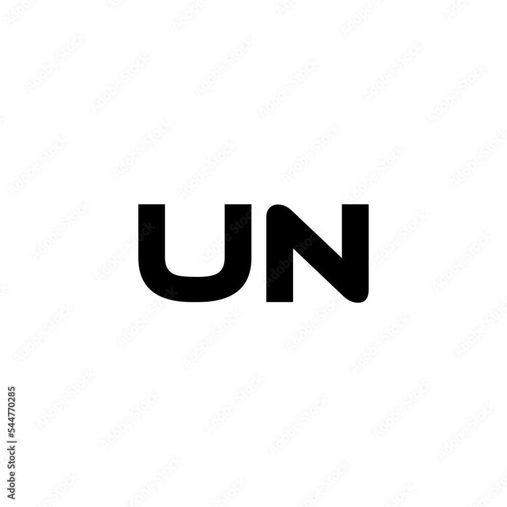 UN letter logo design with white background in illustrator, vector logo ...