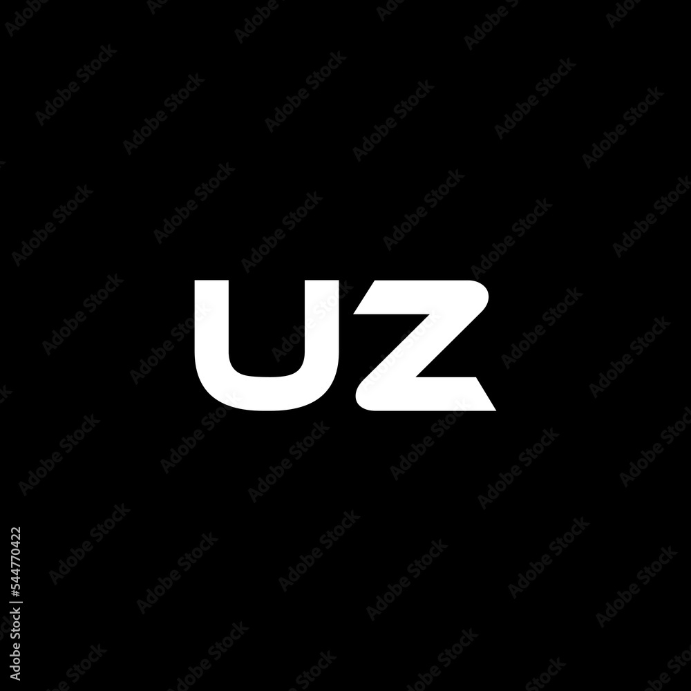 UZ letter logo design with black background in illustrator, vector logo ...