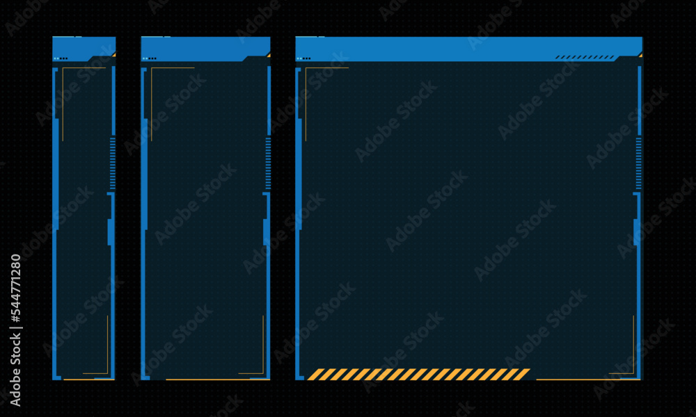 Hud frames futuristic text box border frame scifi digital screen ...