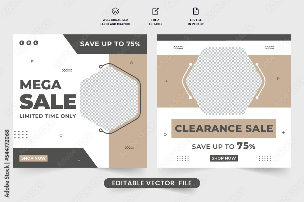 Limited time fashion store sale template vector for business promotion ...