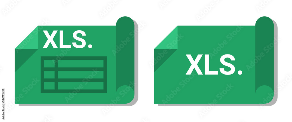Vetor de Vector of spreadsheet file format icon.XLS icon with landscape ...