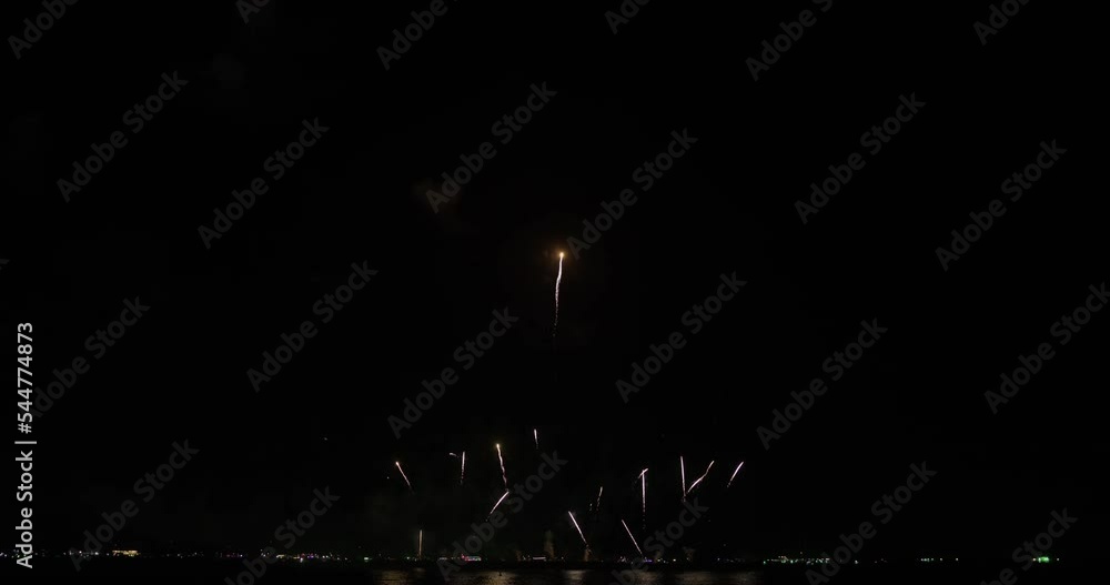 THAILAND,NOVEMBER Beautiful colorful fireworks night scene at Pattaya ...