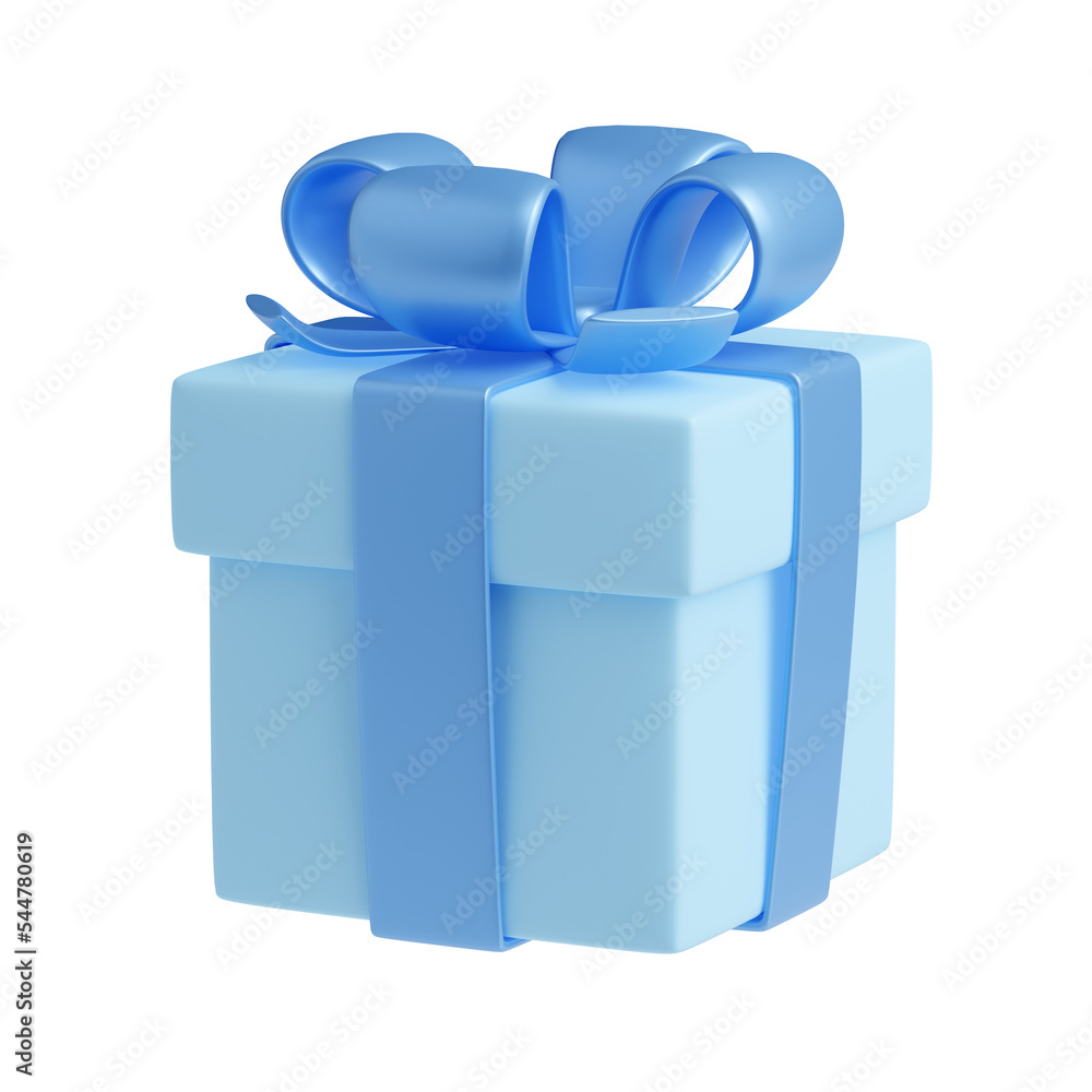 Christmas Present Cartoon Blue