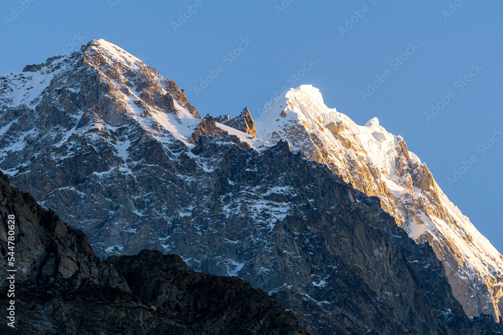 Autumn view of Karakoram mountain range of the Gilgit-Baltistan ...