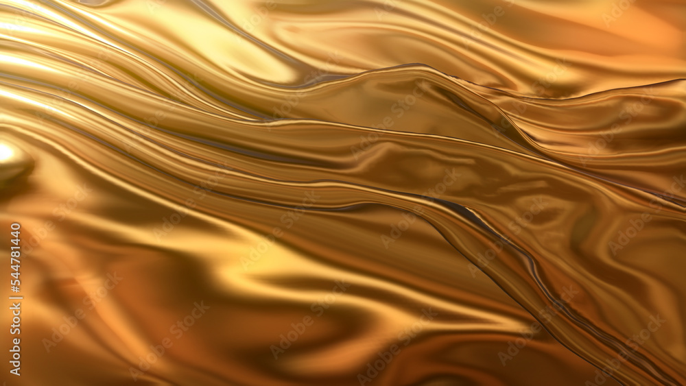 Oil fluid abstract fabric gold liquid. Golden wave background. Gold ...