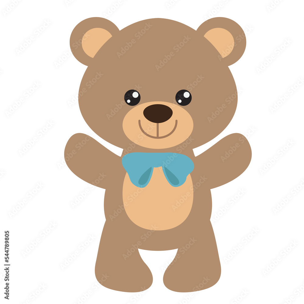 Cute little Teddy bear boy vector cartoon illustration Stock Vector ...