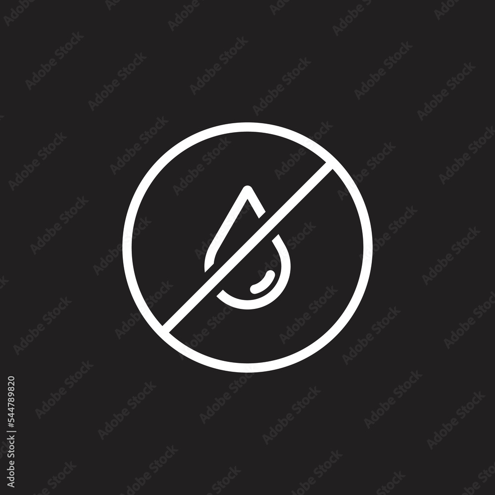 eps10 white vector Fat or oil free line art icon isolated on black ...