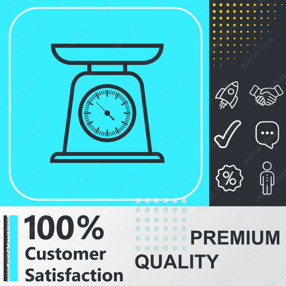 Domestic weigh scales icon. Social media sign. Vector illustration ...