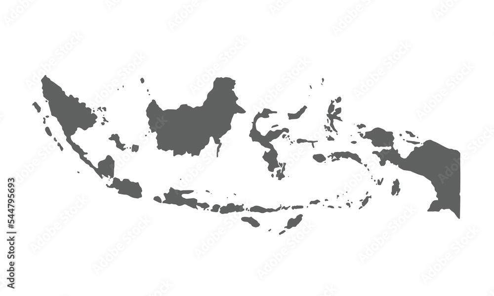 Map of Indonesia isolated on white background. Stock Vector | Adobe Stock