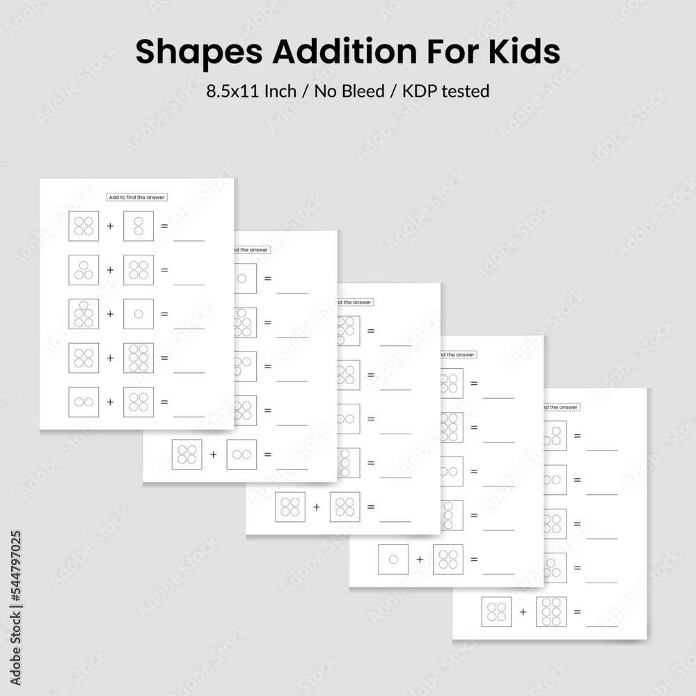 Shape Addition Worksheet For Kids.Counting and Math Worksheet for ...