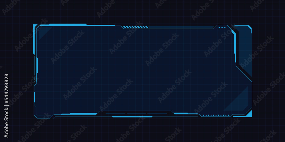 Abstract futuristic background of glowing technology sci fi frame hud ...