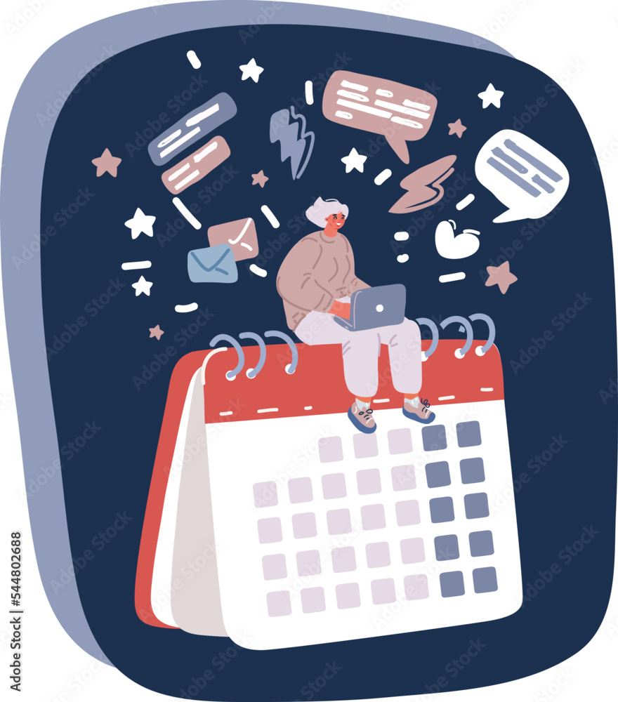 Vector illustration of Calendar business planning and daily schedule ...