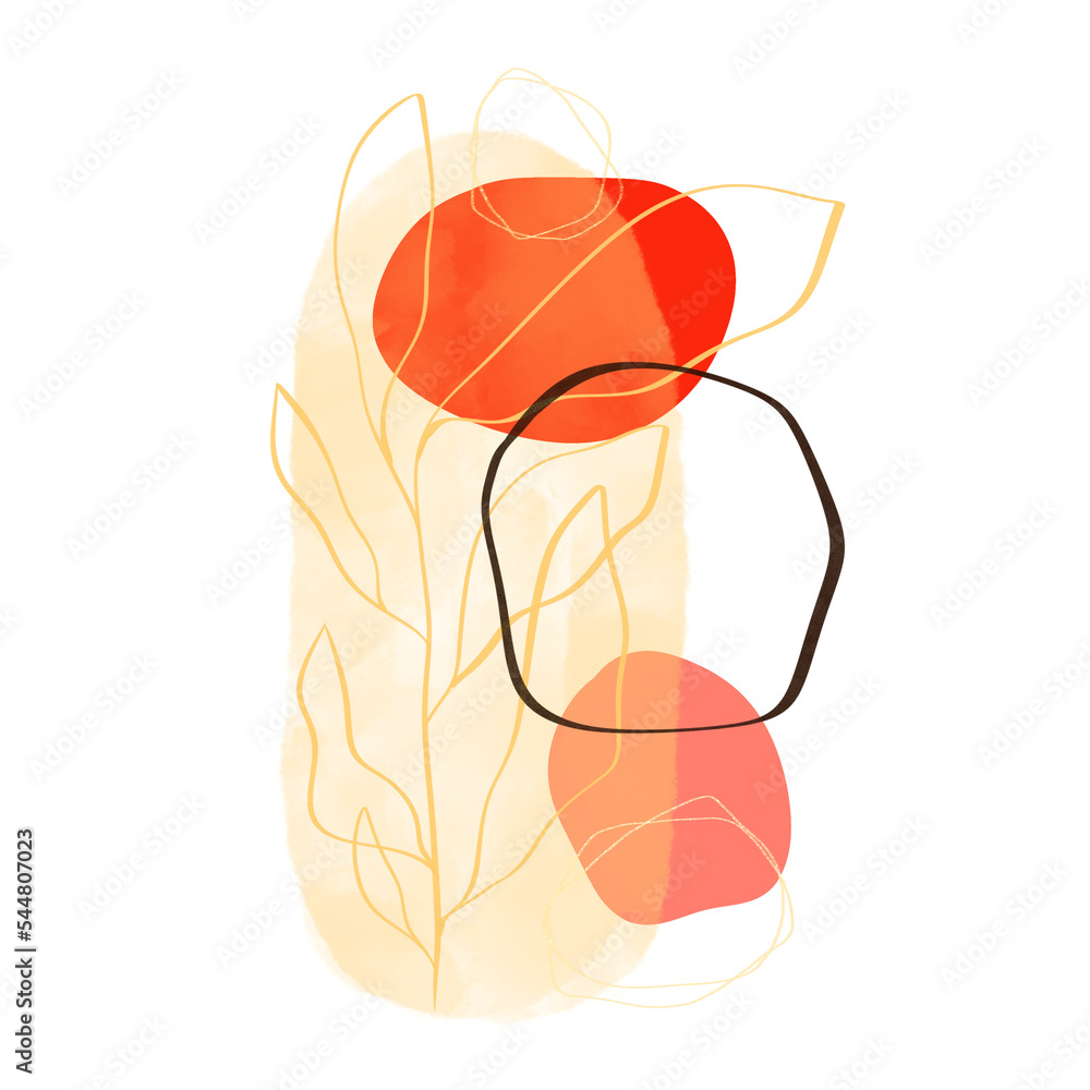 Abstract modern art. Texture brushes, jagged shapes, crooked shapes ...