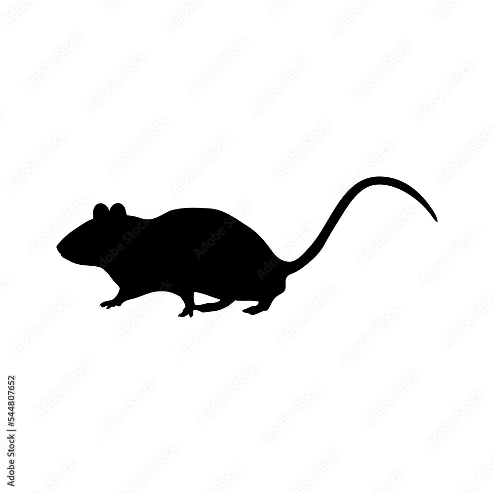 The rat icon. Black silhouette of a rat. A pet. A pest. Vector ...