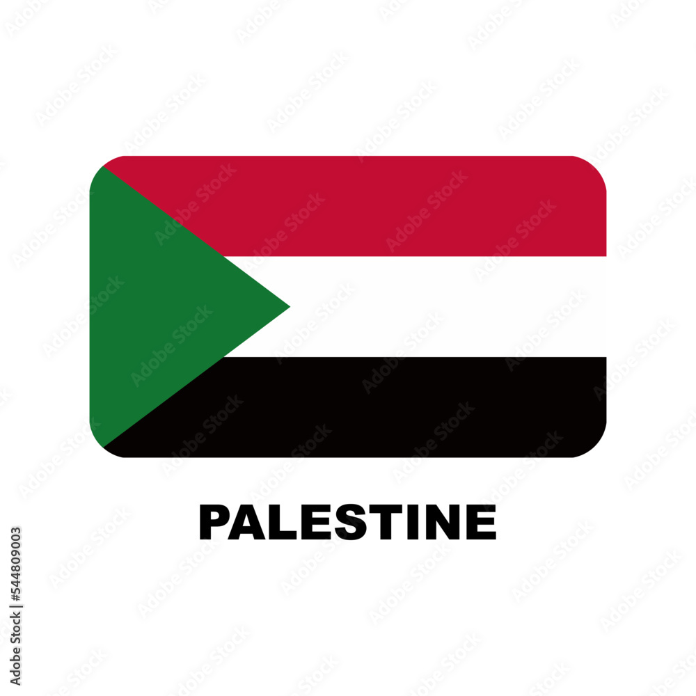 Oficial national flags of the world. Palestine country. Design ...