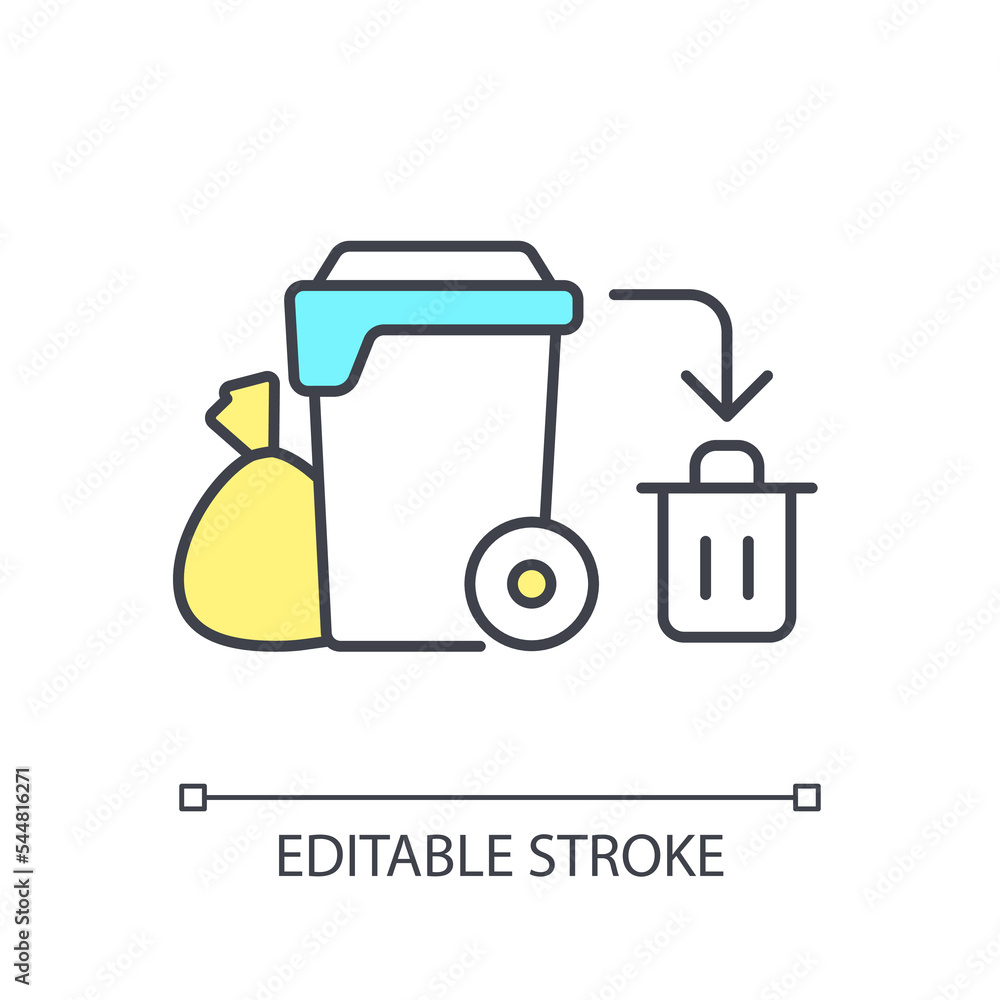 Trash can in ux ui design RGB color icon. User psychology. Using ...