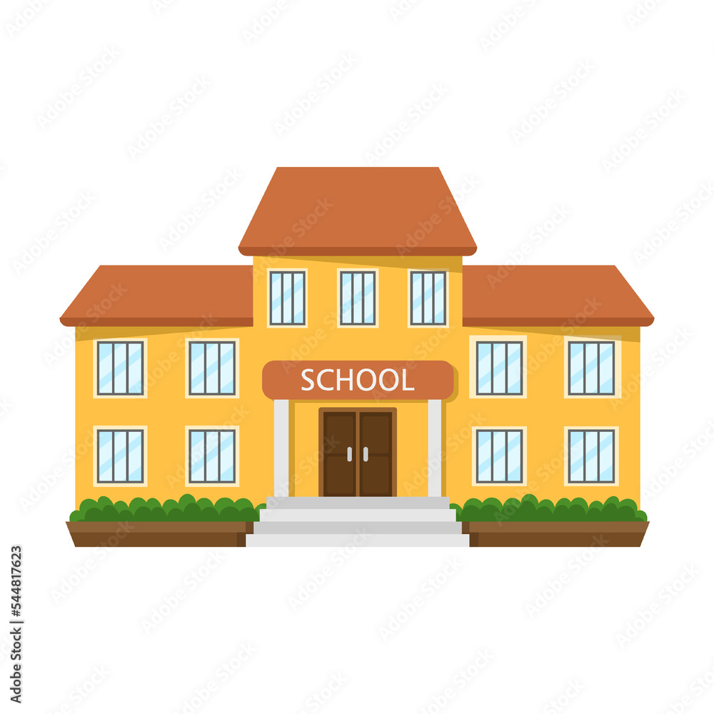 Building Primary High School. City, town hall cartoon vector ...