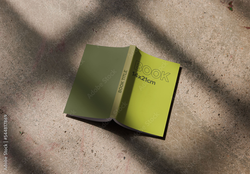Paperback Book Mockup Open Upside Down Stock Template | Adobe Stock
