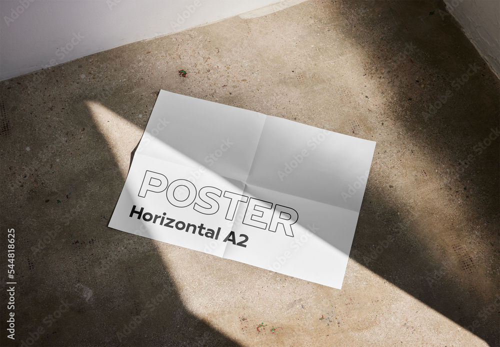 Poster Mockup With Standard Size and a Sunlight Beam Stock Template ...