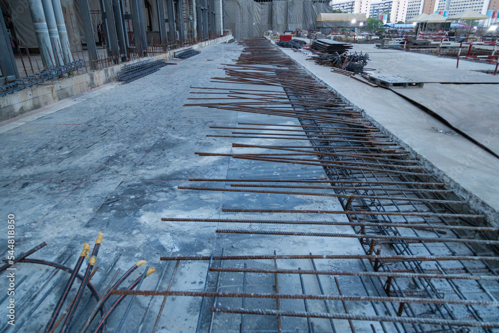 Rusted Steel Reinforcement for Post-Tension Concrete Floors is a floor ...