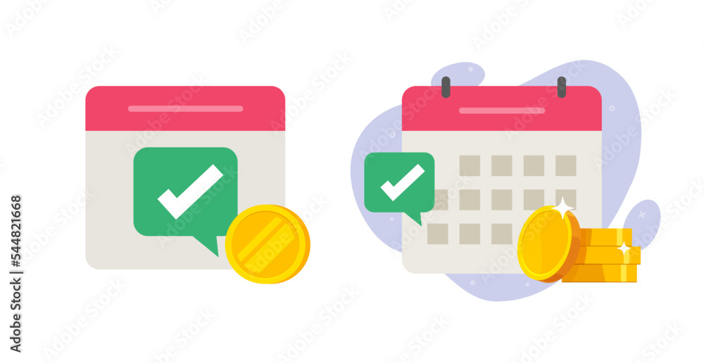 Pay utility bill payment date scheduled as recurring fee icon vector or ...