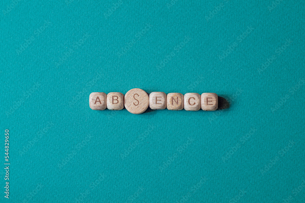 Absence - word concept on cubes Stock Photo | Adobe Stock